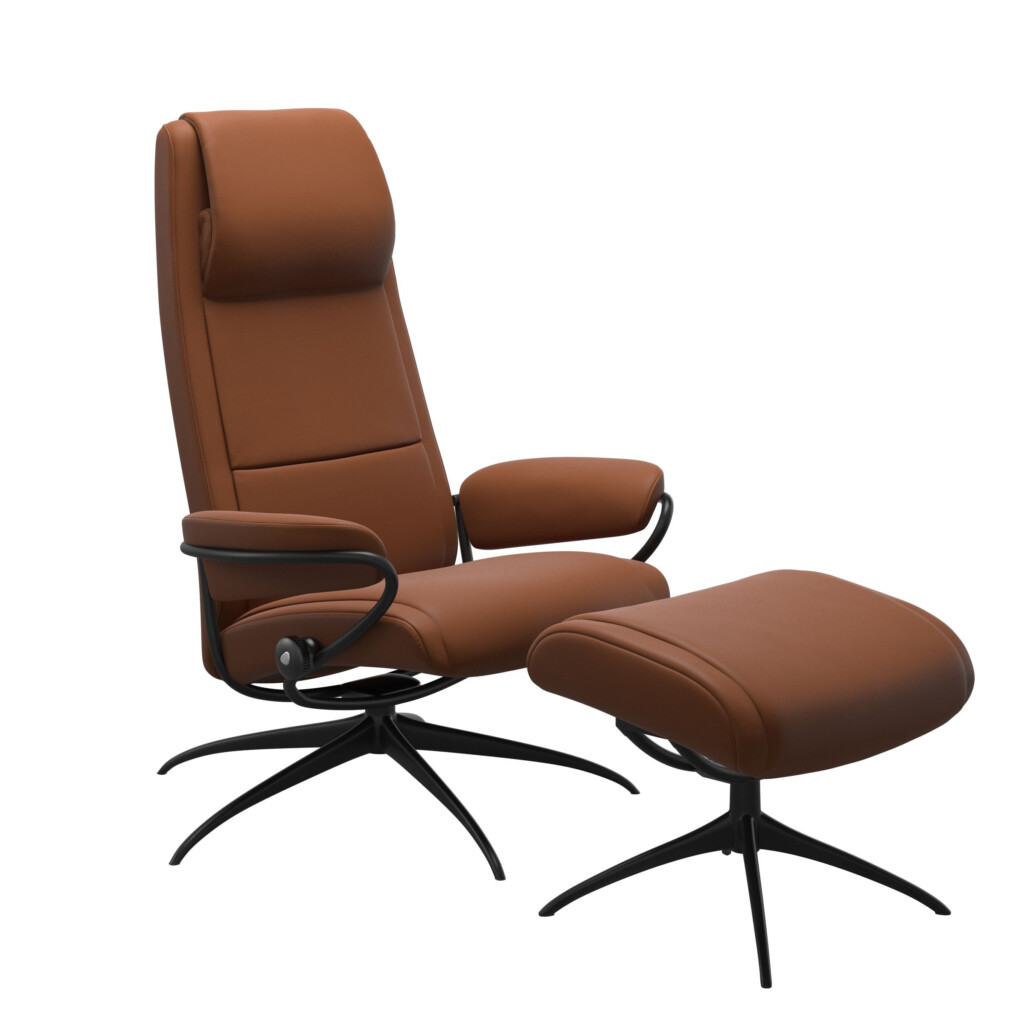 Stressless Paris Star Høj ryg m/skammel - New Cognac - Møbelmagasinet Nuuk